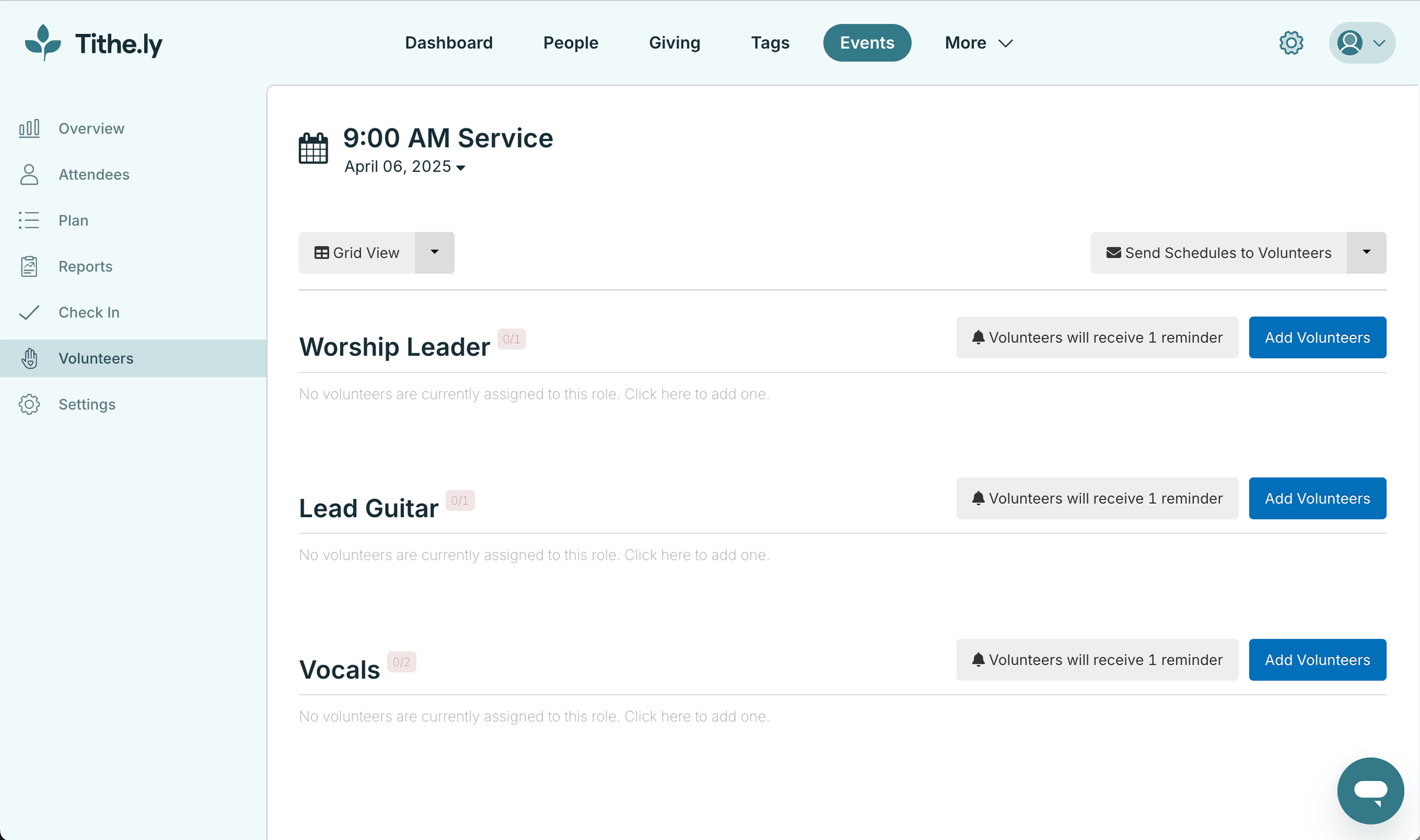 Worship Service Planning Software | Tithe.ly